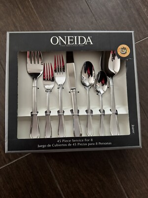 Oneida JOANN - Stainless Steel 45pc. Flatware Set (Service for Eight ...