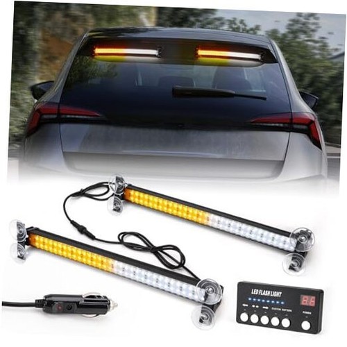 2PCS 17 inch LED Traffic Advisor Light Bar with Digital Display Amber ...
