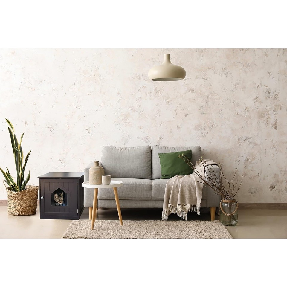 Small Litter Box Enclosure - Indoor Furniture for Cats - Add a Bed for ...