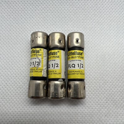 Littelfuse FLQ-1/2 FLQ 1/2A ( 0.5A ) 600Vac Time Delay Midget Fuse‼ ...