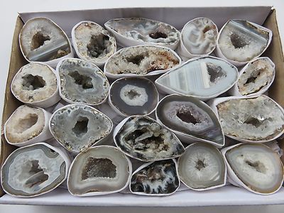 Oco Geode Lot Natural Polished Agate Halves Specimens Display Druzy Lot ...