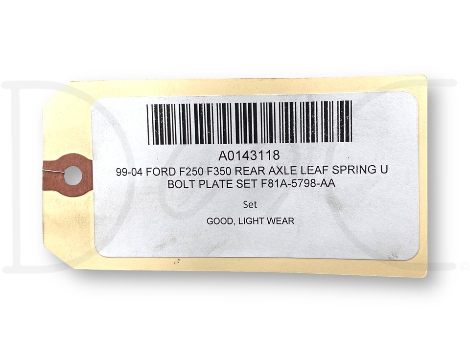 99-04 Ford F250 F350 Rear Axle Leaf Spring U Bolt Plate Set F81A-5798 ...