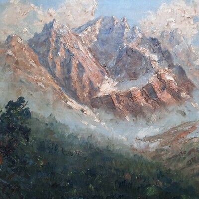 ZUGSPITZE m. EIBSEE signiert original HIENL-MERRE, Franz 1863-1943 ...