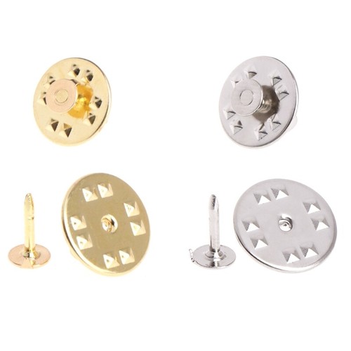 100x Round for Butterfly Pin Back Brass Tie Clutch Pins DIY Jewelry ...