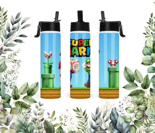 Super Mario Bros 22oz Water Bottle Stainless Steel Tumbler Insulated ...