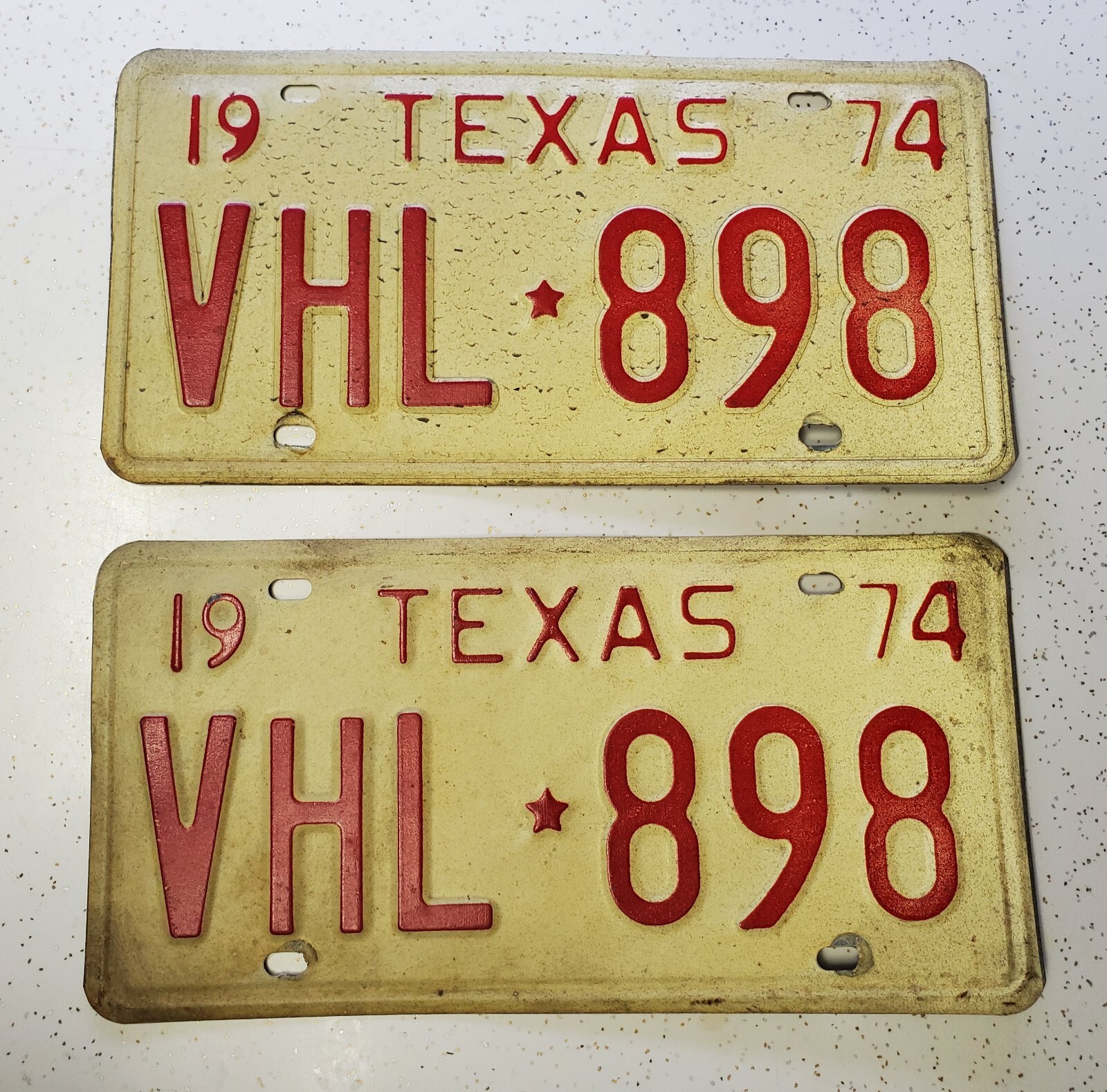 Pair of Vintage 1974 TEXAS License Plates Plate VHL-898 | eBay