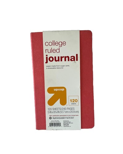 College Ruled Journal (Up & Up) 120 Sheets Hard Cover NWT Red ...