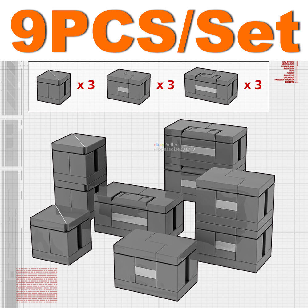 MOC WWII Military Base Weapon Barrier Roadblock Box Scene Building ...