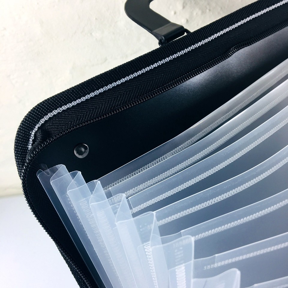 A4 Portfolio Expanding Case with Handles & Strap Zipped Conference File ...