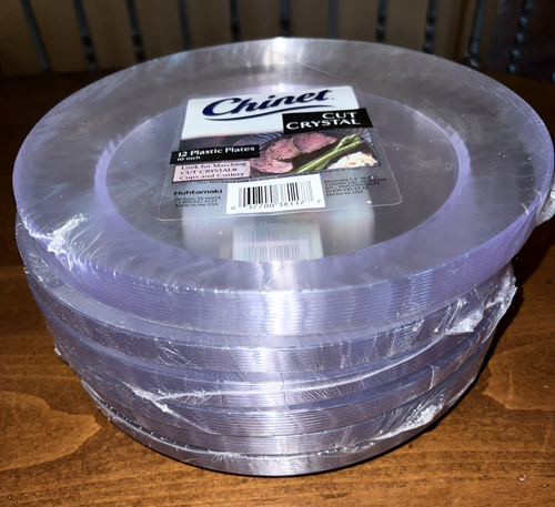 Chinet - Cut Crystal 52 Plastic Plates - Clear 10", 5 - 8 packs, 1 -12 ...