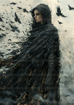 The Morrigan Celtic Goddess Art Print Phantom Queen Mythology Raven ...