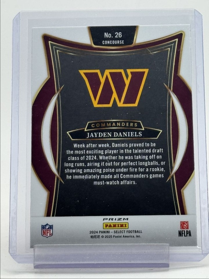 JAYDEN DANIELS 2024 SELECT CONCOURSE ROOKIE SILVER COMMANDERS RC Q4271 ...
