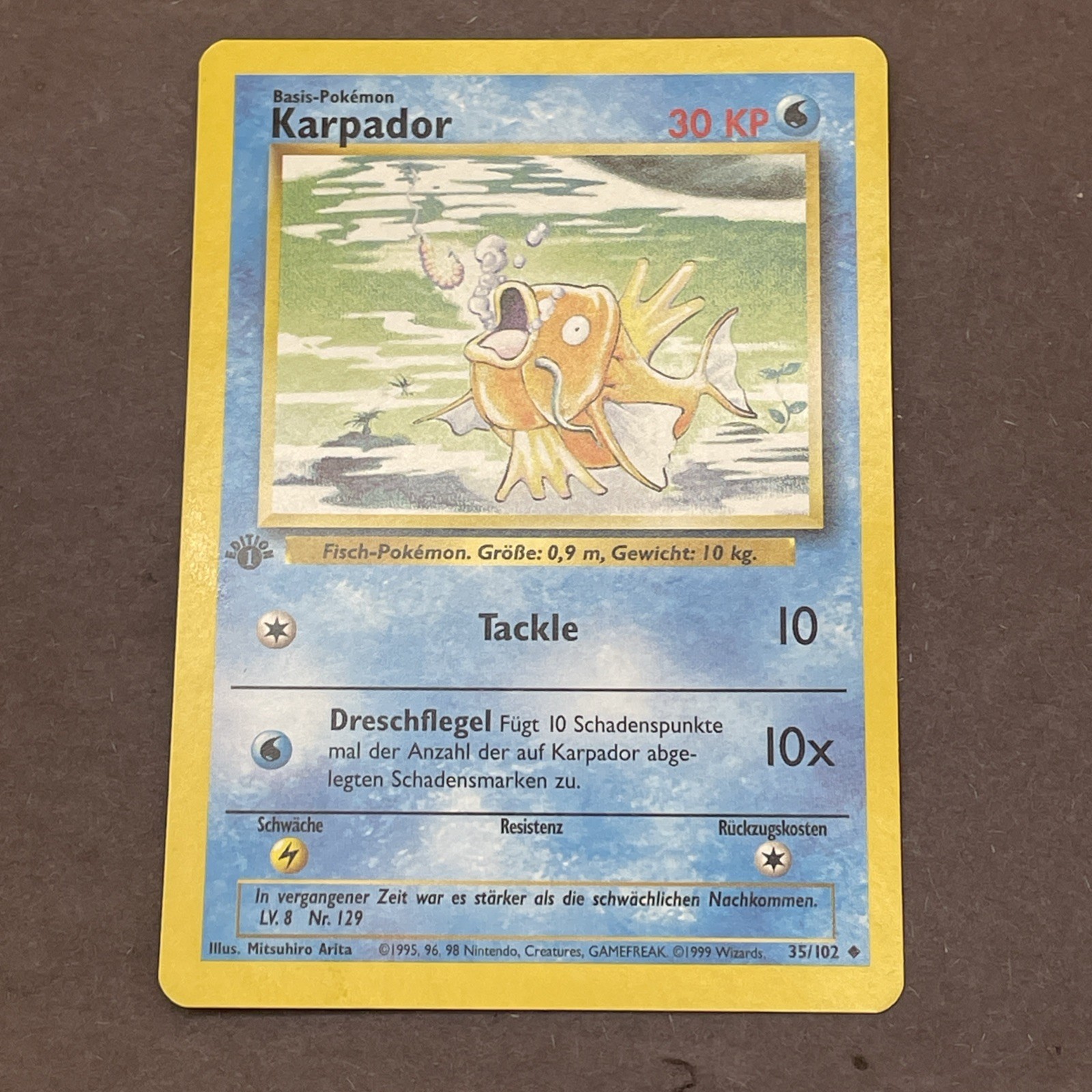 Magikarp Pokemon German Base Set 1st Edition (KARPADOR) #35 LP | eBay