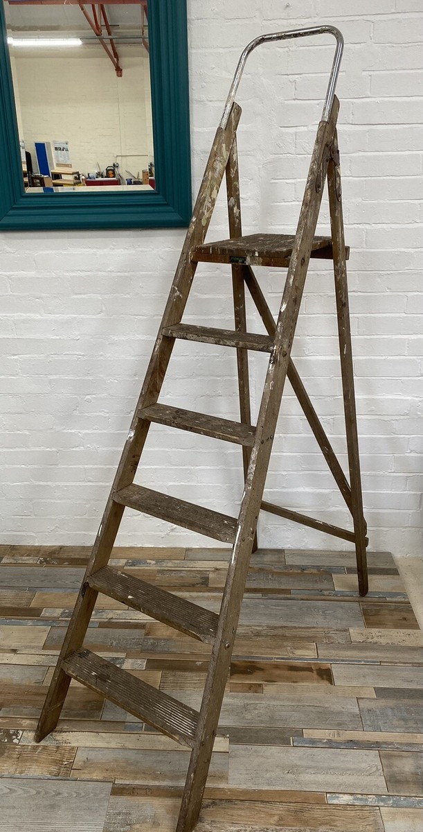 Vintage Wood Folding Ladder Vintage Wooden Folding Step Ladder Stool