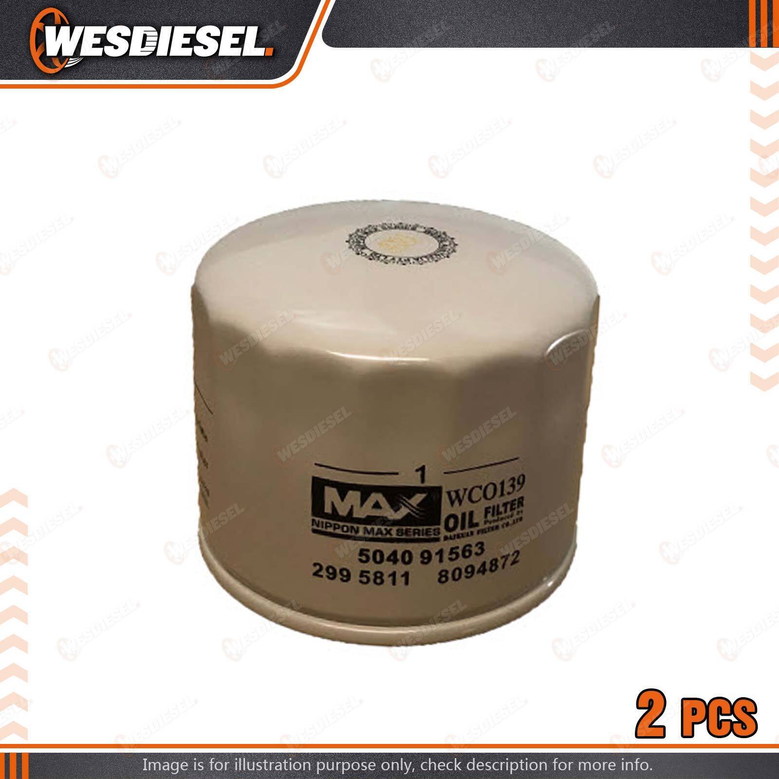 2 x Wesfil Oil Filters fits Iveco Daily TD 35S12 35S14 F1A E WCO139NM ...