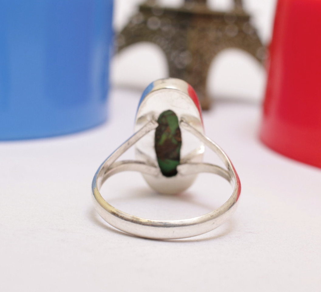 Green Copper Turquoise Ring 925 Sterling Silver Amazing Jewelry All ...