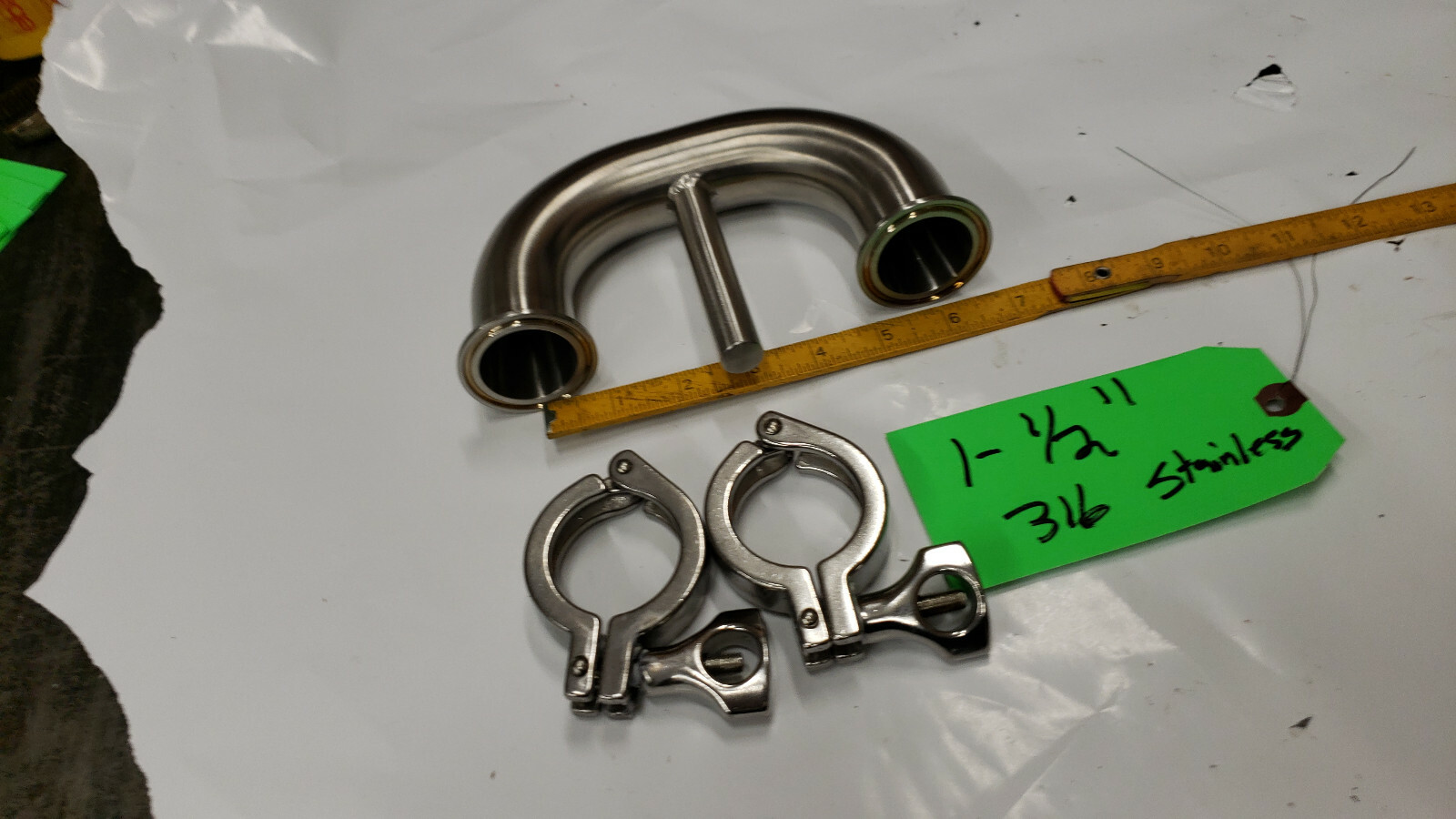 1-1/2" Jumper w/2 Clamps SS Sanitary Transfer diversion panel manifold ...