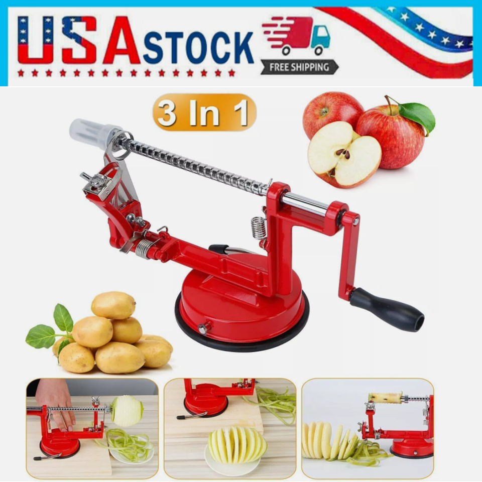 3 in 1 Kitchen Tool Apple Fruit Corer Slicer Peeler Slinky Machine ...