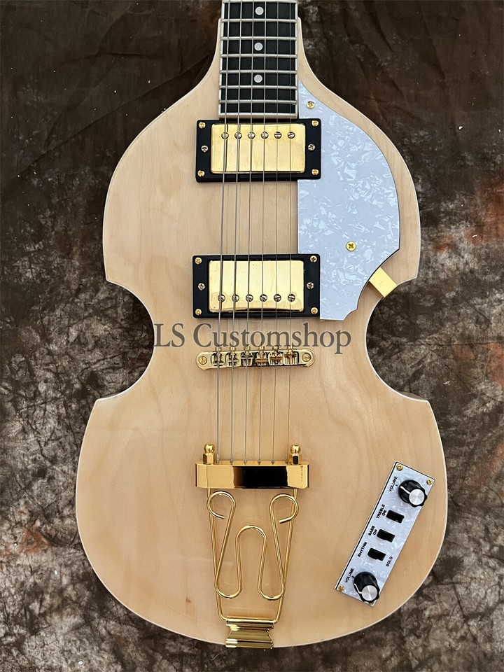 6 String Violin Electric Guitar Hollow Body Gold Hardware Special Shape ...