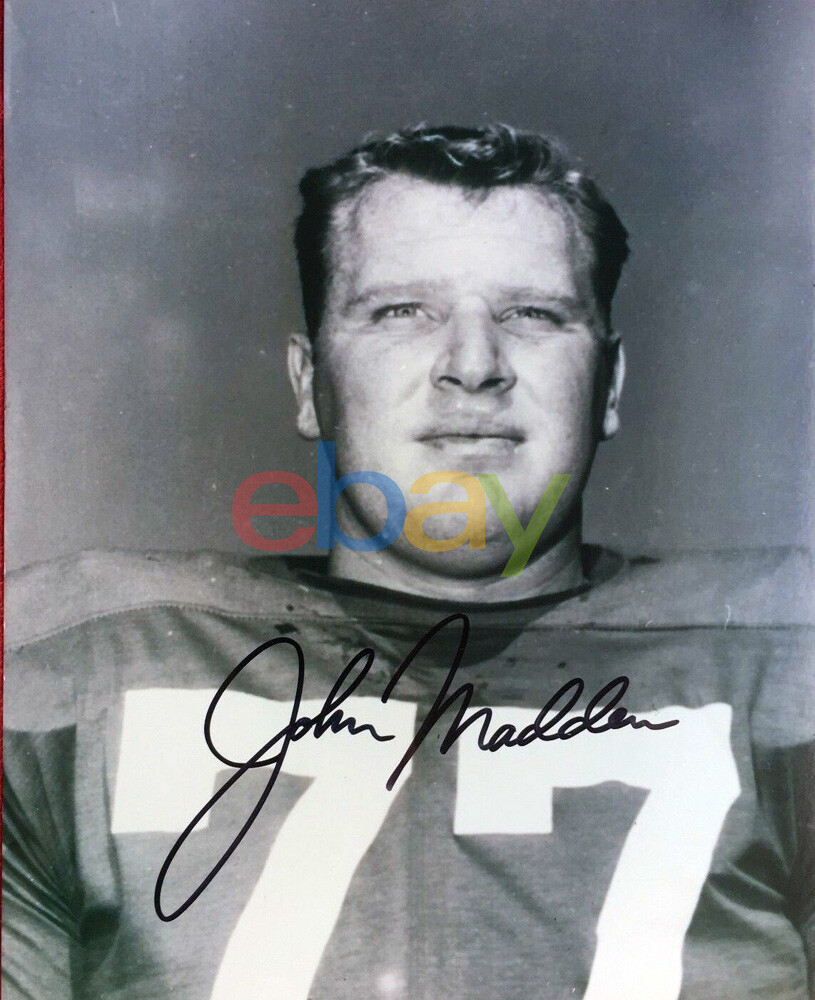 JOHN MADDEN AUTOGRAPHED SIGNED PHILADELPHIA EAGLES ROOKIE YEAR 8X10 ...