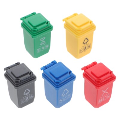 5pcs Garbage Can Model Doll House Sorting Garbage Bin Garbage Pail | eBay