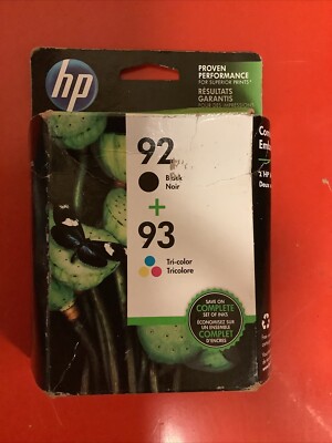 HP 92 + 93 Ink Cartridge Combo-Pack Black & Color OEM New Sealed | eBay
