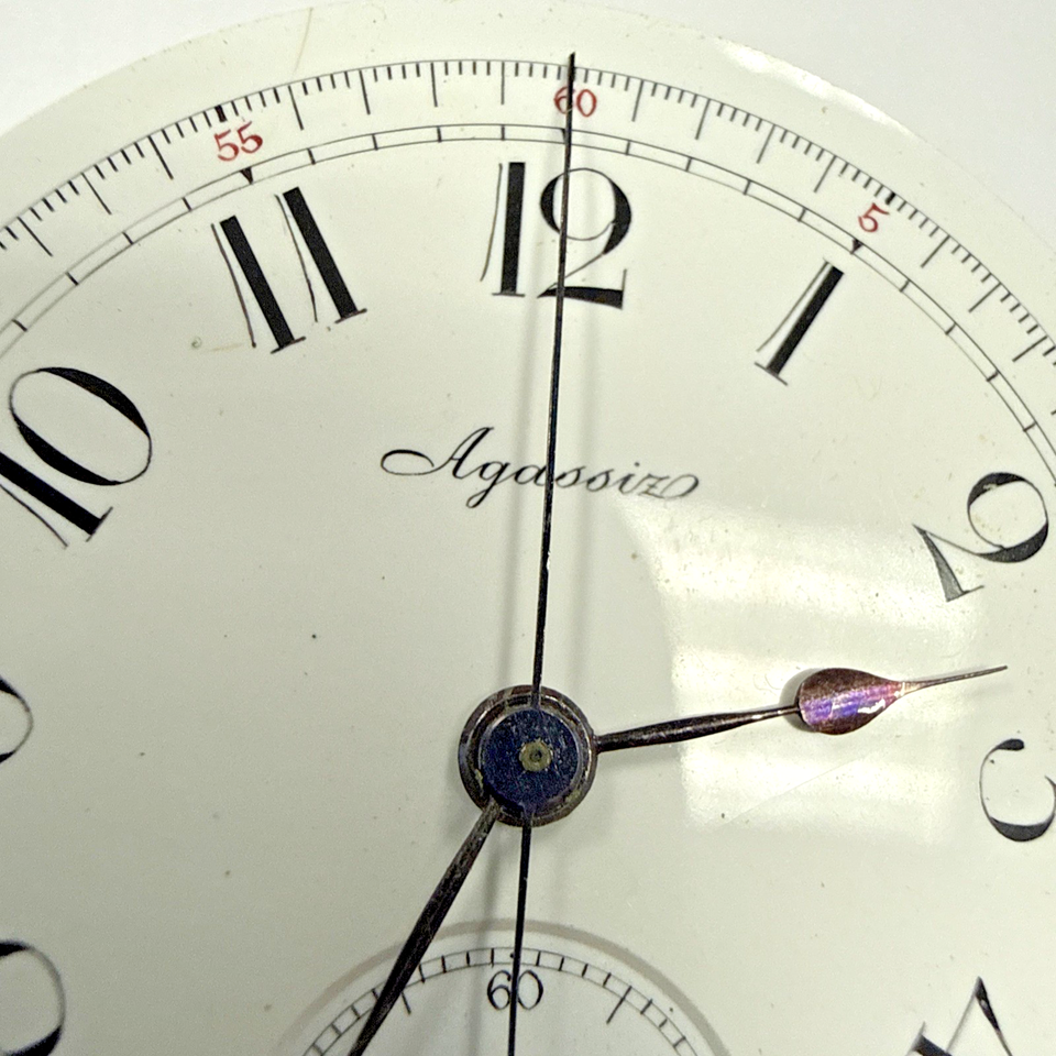 Agassiz Antique 43mm Chronograph Hunter Pocket Watch Movement Swiss ...