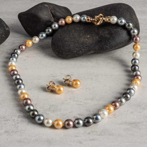 JOIA De Majorca 8mm Organic Man-Made 18-inch Multi Pearl Necklace and ...