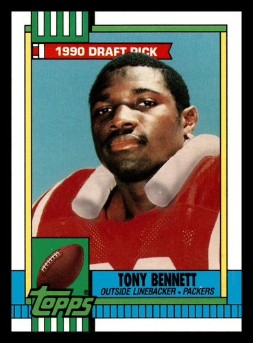 1990 Topps Tony Bennett RC Rookie Draft Pick Green Bay Packers #138 NM ...