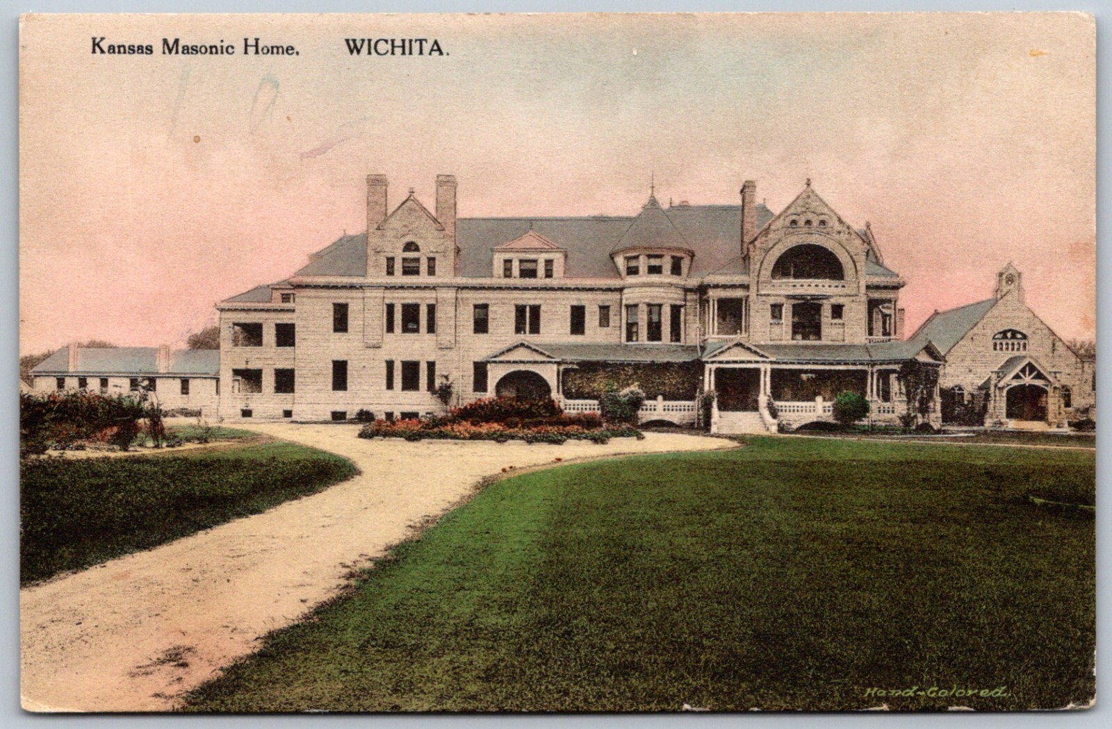 Postcard KS Wichita Kansas Masonic Home Hand Colored Albertype KS01 | eBay