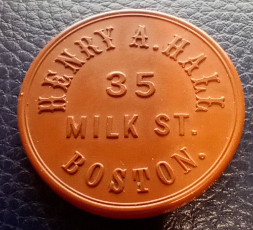 HENRY A. HALL - 35 MILK ST BOSTON - INDIA RUBBERS GOODS - RARE RED ...