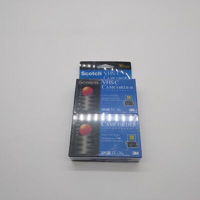 Scotch Blank Video Tape Cassettes VHS-C Camcorder TC-30 2 Pack New ...