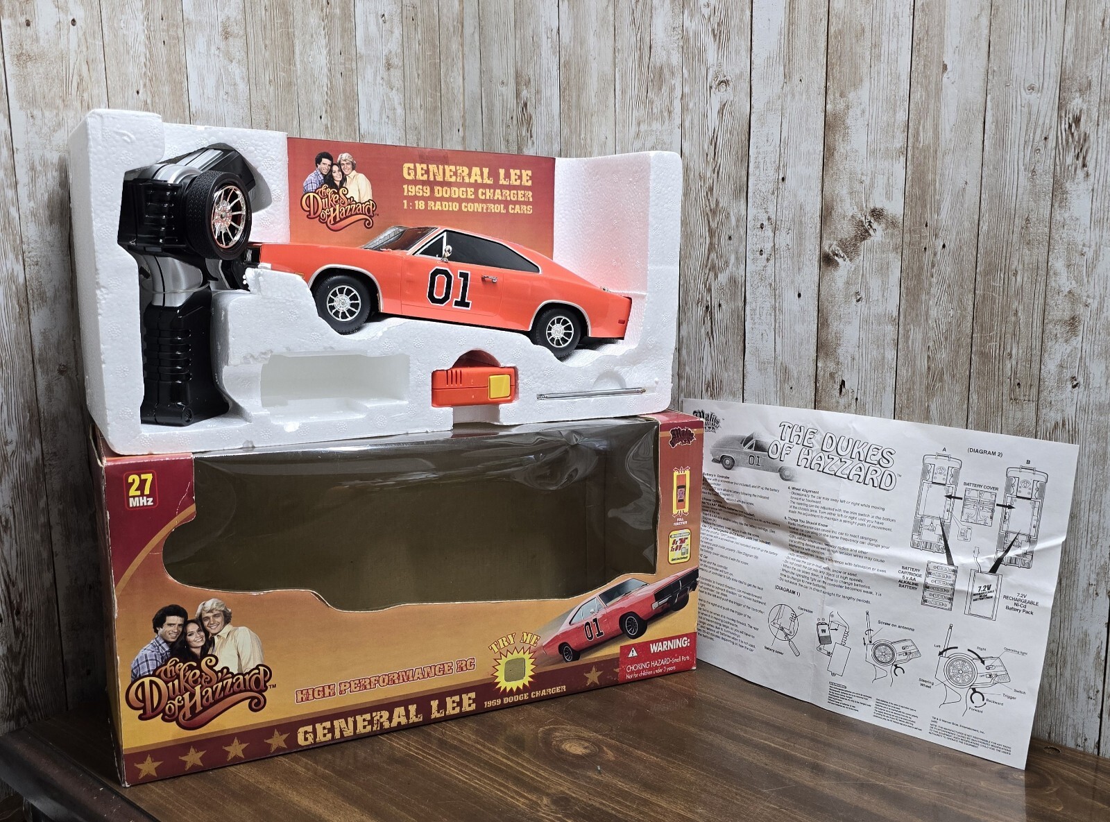 Dukes of Hazzard General Lee High Perform Remote Control Car RC 27MHz 1 ...