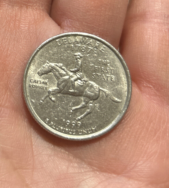 1787 1999 “D” Delaware *FIRST STATE QUARTER DOLLAR* Coin W/ Caesar ...