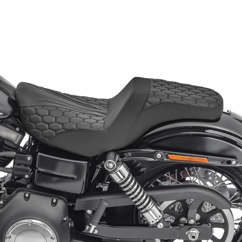 Sitz für Harley Davidson Dyna Street Bob 06-17 Fahrer Beifahrer Sattel SF8 schw | eBay