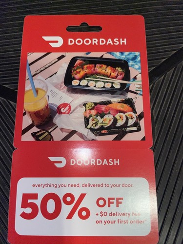 Door Dash Coupon 50% off your first order + 0 delivery fee | eBay