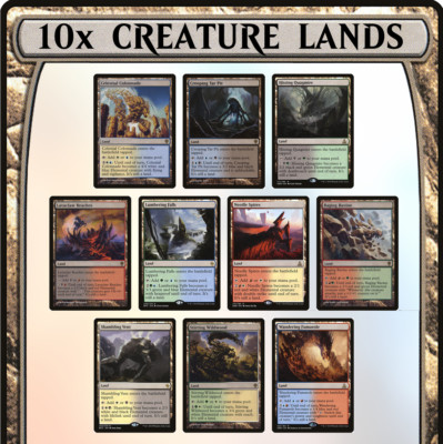 FULL SET of Creature Manland Lands 10x Nonfoil MTG Magic the Gathering ...