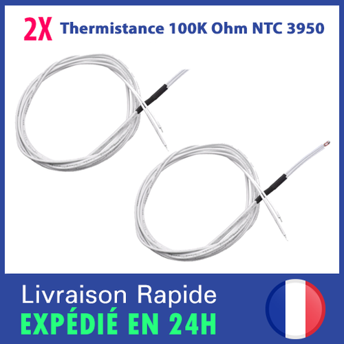 2 x Thermistor Cable NTC 3950 100K ohm Temperature Probe 3D Printer ...
