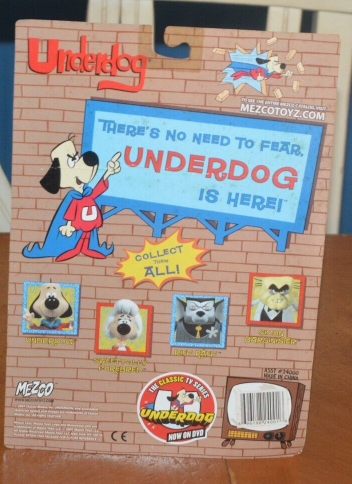 RARE SET WITH VARIANTS UNDERDOG MEZCO ACTION FIGURES RIFF RAFF, POLLY ...