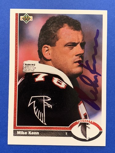 MIKE KENN Signed 1991 UD #42 Atlanta Falcons Michigan Wolverines ...