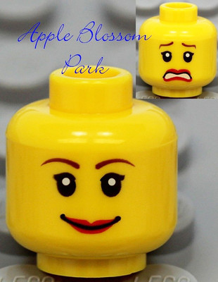 NEW Lego Female MINIFIG HEAD Girl w/Red Lip Smile -Police/Agents/Pirate ...