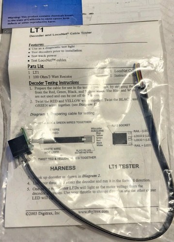 Digitrax LT1 Tester for Decoders & LocoNet Cables | eBay