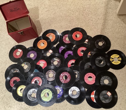 Vintage Lot of 55 45 rpm Records 50s &Early 60s With Case + Promo | eBay