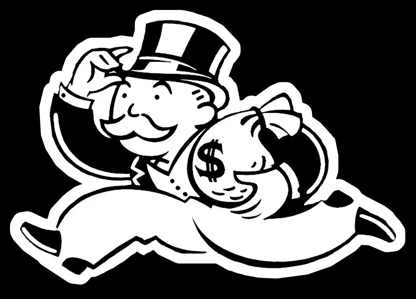 Mr. Monopoly Man 3.5 inch STICKER Game Moneybag bag Vinyl Decal indoor ...