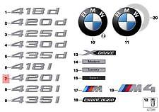 BMW F32 F33 F36 TRUNK LID 420I EMBLEM BADGE LOGO SIGN 7356334 ...