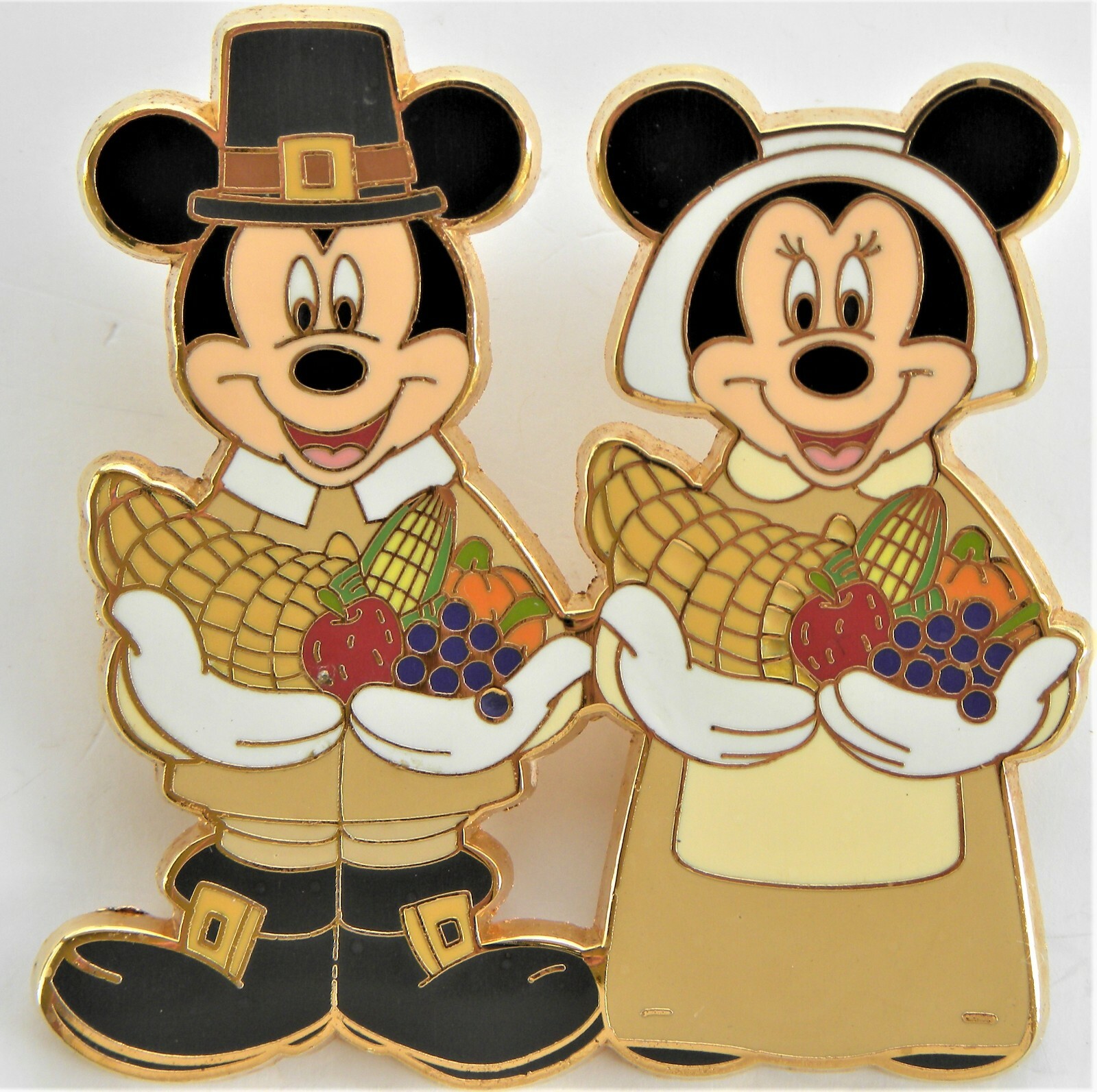 Disney world pin 2008 thanksgiving feast holiday minnie mickey pilgrims ...