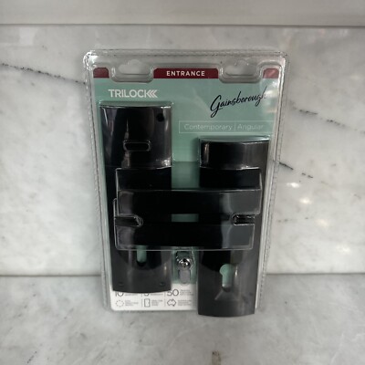 Gainsborough Trilock Contemporary Angular Double Cylinder - Matt Black ...