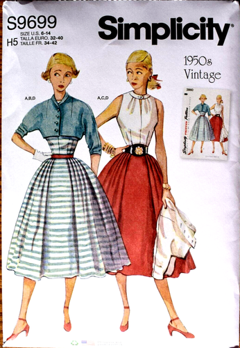 SIMPLICITY PATTERN 9699 JACKET SKIRT RETRO 50S MISSES SIZES 6 8 10 12 14 NEW | eBay