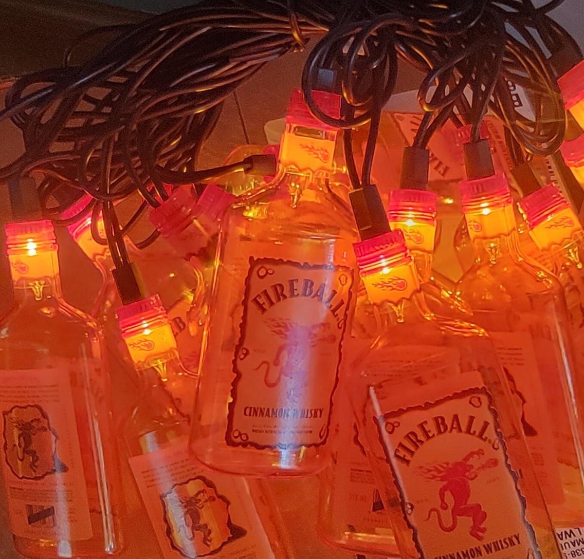 Fireball Whiskey Bottle Lamps