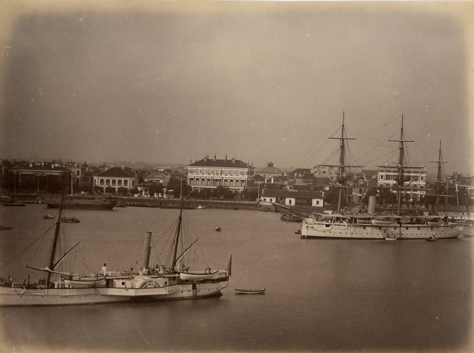 CHINA ALBUMEN PHOTOGRAPH 1880'S SHANGHAI HARBOR AND SHIPS | eBay